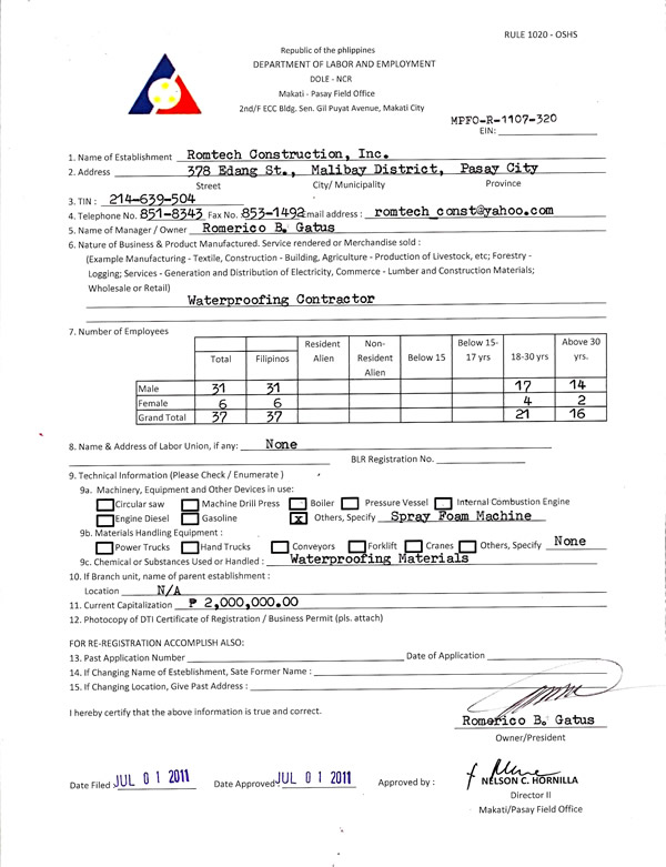 Accreditations Certifications | Romtech Construction, Inc.